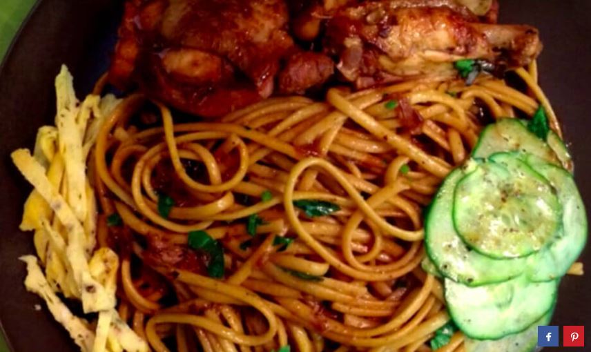 Rezept: leicht schärfliches Surinamisches Bami mit Hühnchen.